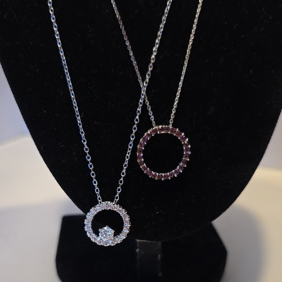 Avon | Jewelry | 2 Vintage Avon Open Round Crystals Purple Silvertone ...
